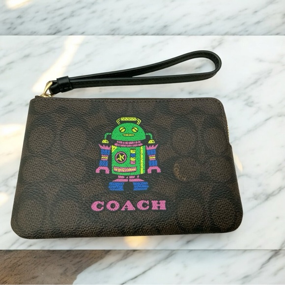 Coach | Bags | Coachcosmic Coach Corner Zip Wristlet In Signature ...